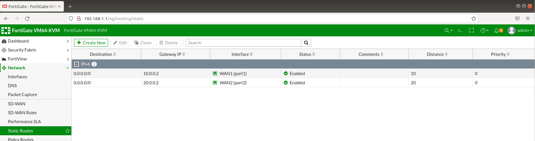 Fortinet Firewall - Multiple WAN ISP Basic Failover - Baris Kaan Yuksel