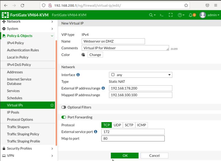 How to create DMZ (Demilitarized Zone) on Fortigate Firewall? - Baris Kaan Yuksel